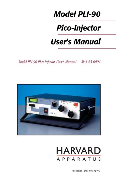 model pli 90 pico injector user s manual harvard apparatus
