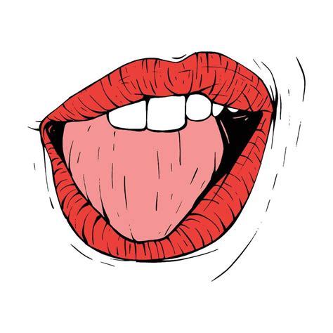 Vector Red Female Lips Sketch 26301437 Vector Art At Vecteezy