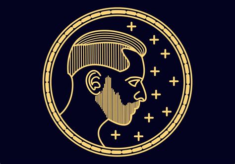 Man Beard Monoline Vector Illustration 648009 Vector Art At Vecteezy