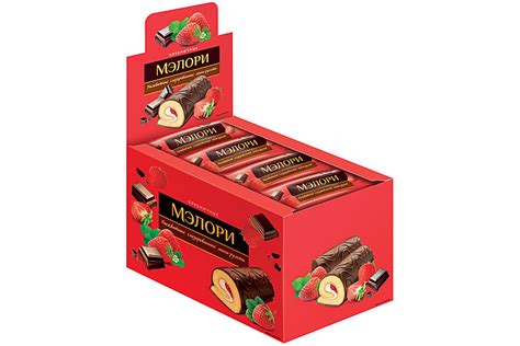 «Мэлори», мини-рулет бисквитный с клубничной начинкой, 40 г – купить по ...