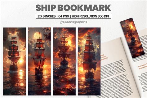 Ship Bookmark Sublimation Graphic By Hurairagraphics · Creative Fabrica