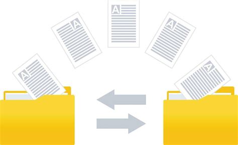 Files Transfer Copy Files Backup Vector Illustration Files Transferring From A Folder To