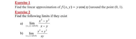 Solved Exercise Find The Linear Approximation Of Chegg