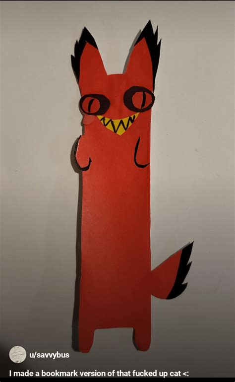 I made a Cursed Cat Alastor bookmark : r/CursedCatAlastor