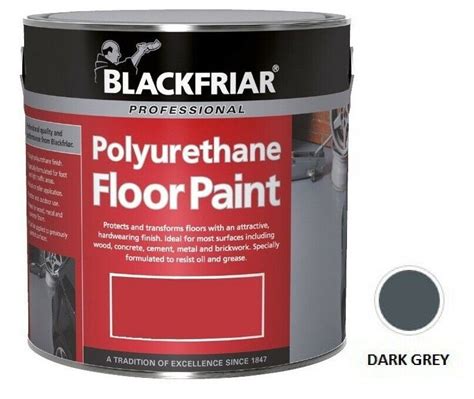 Blackfriar Dark Grey Polyurethane Floor Paint Hard Wearing 5l Sprayster