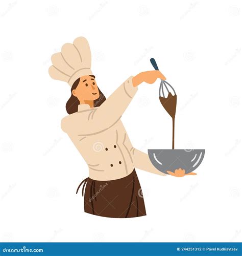 Confeccionador Profesional Azotando Con Hielo Ilustración Vectorial