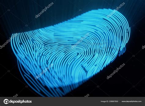 3d Illustration Fingerprint Scan Provides Security Access With
