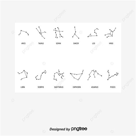 벡터 별자리 일러스트 간단한 기호 별자리 간단한 기호 별자리 기호 별자리 Png 일러스트 및 Psd 이미지 무료 다운로드