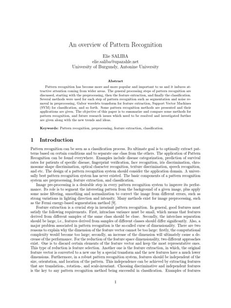 an overview of pattern recognition pdf image segmentation