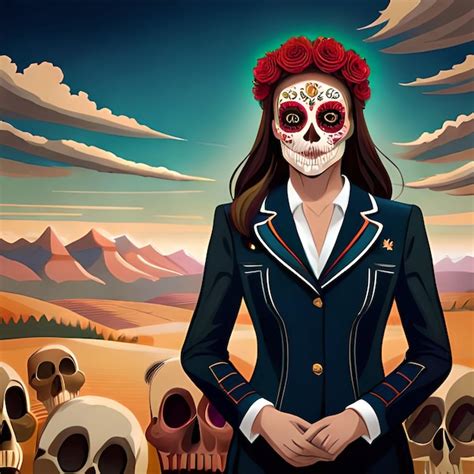 Premium Ai Image Festive Poster For Day Of The Dead With Sugar Skulls