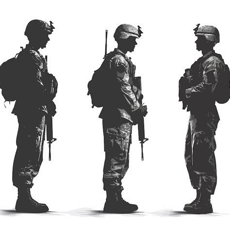 Silhueta De Soldado Do Exército Vetor Premium