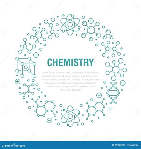 Molecule Circle Banner Abstract Science Background Medical Chemistry Poster With Atom Line