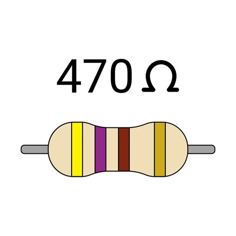 470 Ohm Resistor Four Band Resistor 26786647 Vector Art At Vecteezy