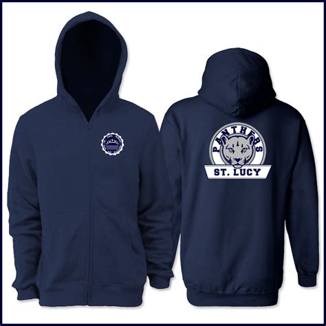Vicki Marsha Uniforms Zip Front Hooded Sweatshirt With School Logo On
