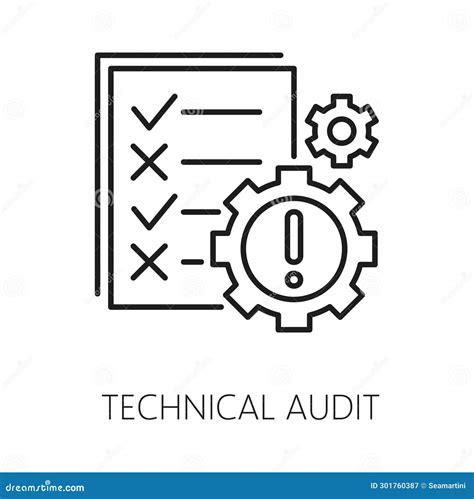 Technical Audit Web Audit Isolated Thin Line Icon Stock Illustration