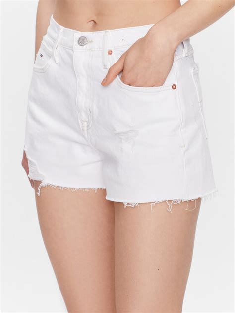 Tommy Jeans Pantaloncini Di Jeans Dw0dw15611 Bianco Regular Fit Modivoit