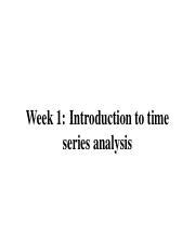 Introduction To Time Series Analysis Characteristics Course Hero
