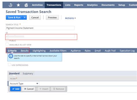 netsuite series create transaction saved searches community