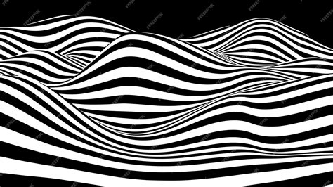 Premium Vector Movement Lines Illusion Abstract Wave Whith Black And