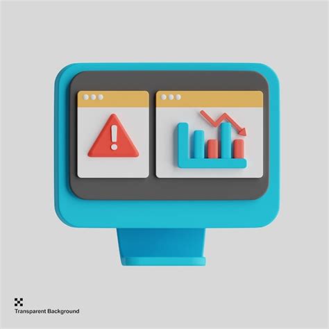 Premium Psd Computer With Diagram And Graph On Screen 3d Icon Data