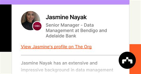 Jasmine Nayak Senior Manager Data Management At Bendigo And Adelaide Bank The Org