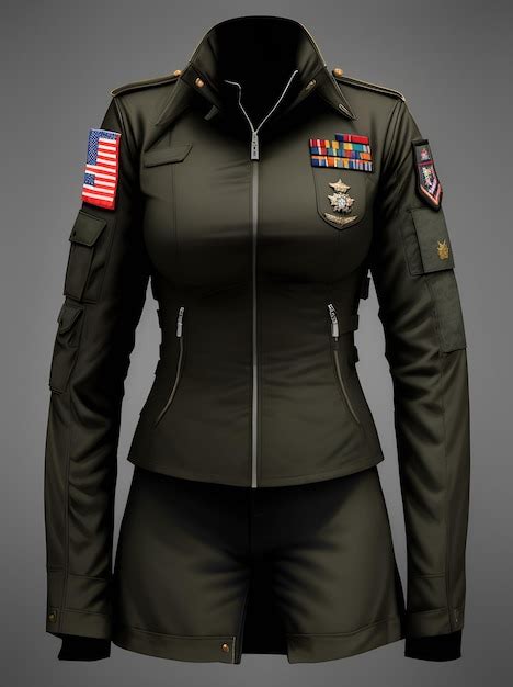 Premium Photo Photo Of A Woman Wearing A Military Uniform With A Flag