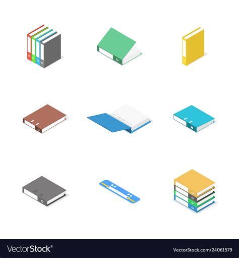 Set Of Cardboard File Folders Royalty Free Vector Image