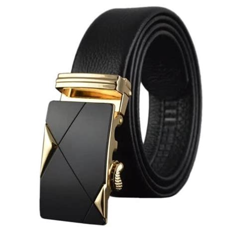 Pin Less Mens Leather Belt Black Konga Online Shopping