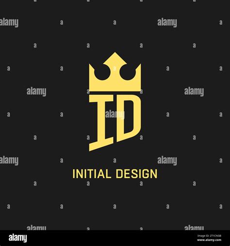 Monogram Id Logo Shield Crown Shape Elegant And Luxury Initial Logo