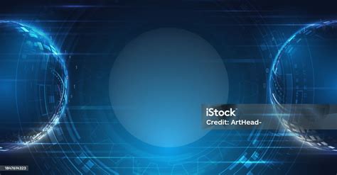 추상 서클 기술 통신 벡터 일러스트레이션 프레젠테이션을 위한 미래 지향적인 디자인 하이테크 컴퓨터 디지털 기술 개념 다양한 기술 요소가 있는 넓은 파란색 배경 0명에 대한