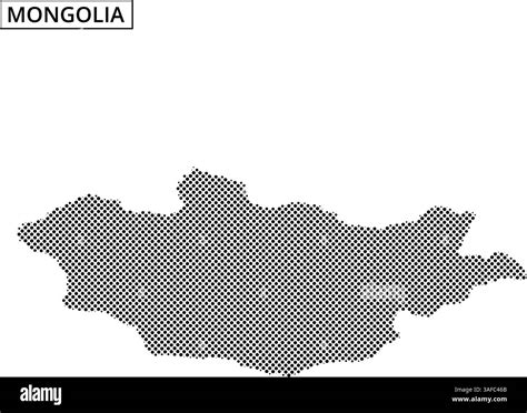 A Detailed Dotted Map Representation Of Mongolia Showcasing Its Shape