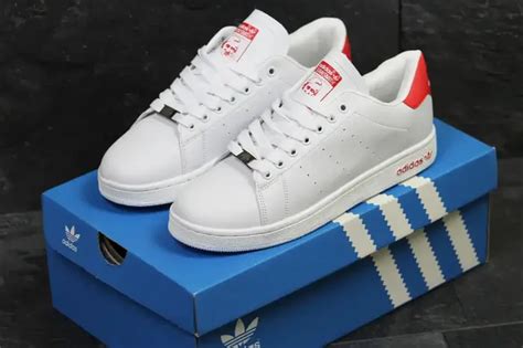 Мужские кроссовки Adidas Адидас Stan Smith белые с красным 40 (ID ...