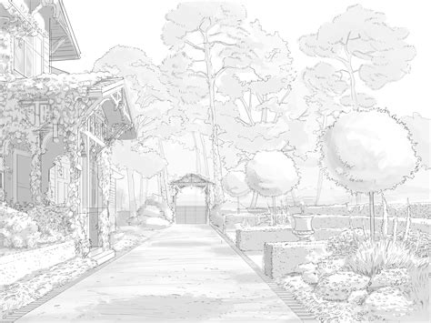 Черно белые пейзажи для срисовки 49 фото