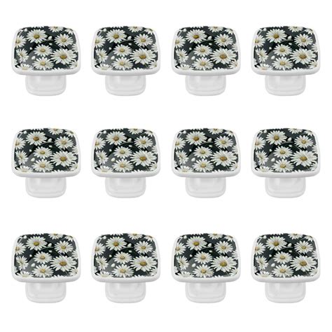 12 Pcs Modern Cabinet Knobs Bathroom Drawer Handles Daisy Handle