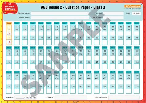 Agc Round 2 Set A Question Paper Class 3 Pdf