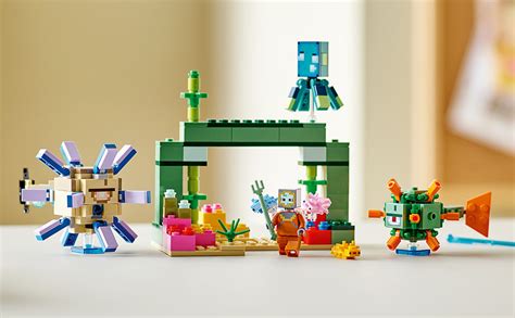 Amazon Com Lego Minecraft The Guardian Battle Toy Building Set Underwater Ocean Theme