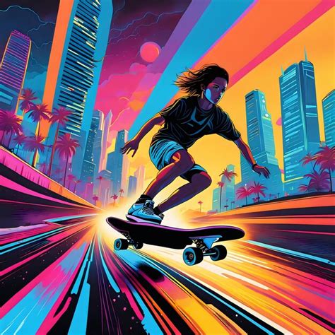 Future Boards And Skaters Riding The Wave Premium Ai Generated Image
