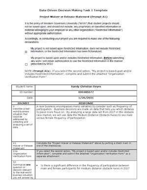 C207 Task 1 WGU C 207 Task One You Ll Have To Run Your Own Numbers But This Format Passed