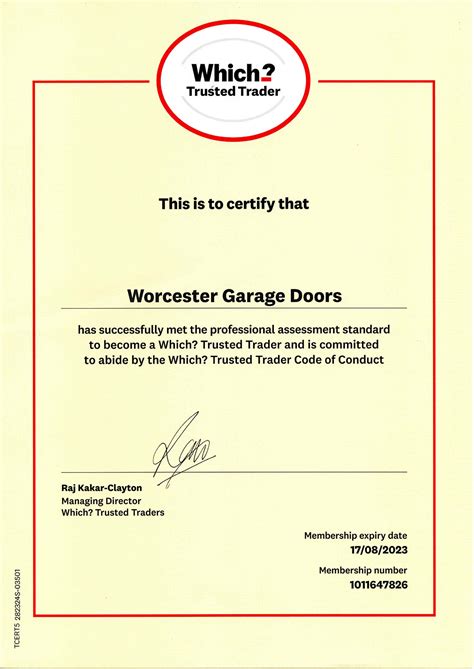 Which Trusted Trader Membership Certificate