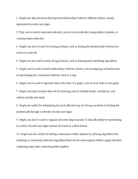 Graphs Lecture Notes First Semester Graphs Are Data Structures That Represent Relationships