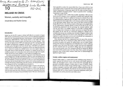 Barry And Conroy 2014 Ireland In Crisis Women Austerity And