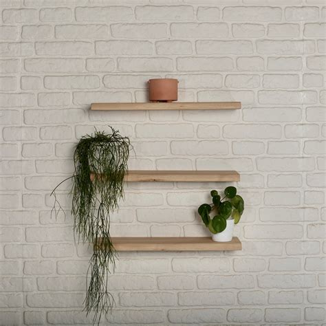Handmade Solid Oak Floating Shelf In Rustic Oak 30mm Thick Oakguys
