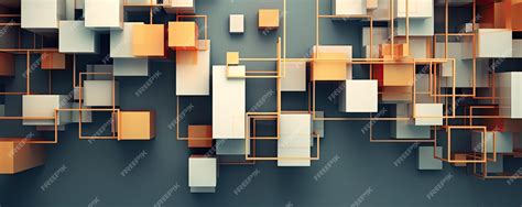 Premium Ai Image Minimalistic Abstract Background With Intersecting Squares Symbolizing
