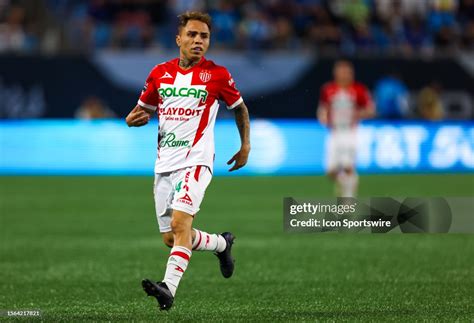 Misael Dominguez Of Club Necaxa Runs Down The Field During A Leagues