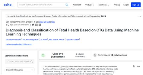 Diagnosis And Classification Of Fetal Health Based On Ctg Data Using