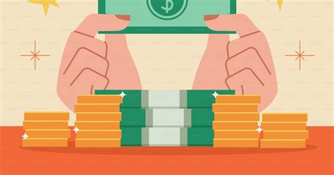 コインの山の上にお金の山を持っている手のベクター Unsplashの金融の画像