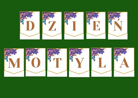 DZIEŃ MOTYLA girlanda napis gazetka wersja 3 Złoty nauczyciel