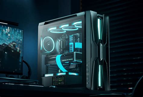 Deepcool Genome Iii Full Tower Pc Case With Integrated 420mm Aio Liquid Cooling 5 5 Inch Lcd