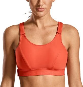 SYROKAN Women S High Impact Front Fastening Sports Bra Wirefree Padded