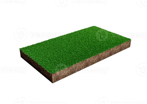 Rectangle Soil Ground Cross Section With Earth Land And Green Grass